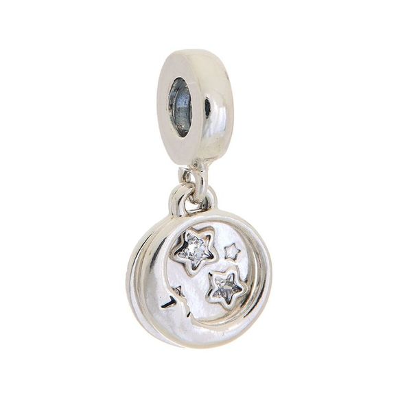 Pandora | Jewelry | Pandora Silver Cz Moon Star Dangle Charm | Poshmark